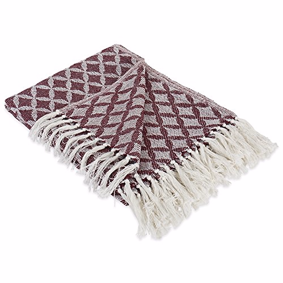 DII Modern Moroccan Lattice Woven Throw, 50 x 60, BlackBerry