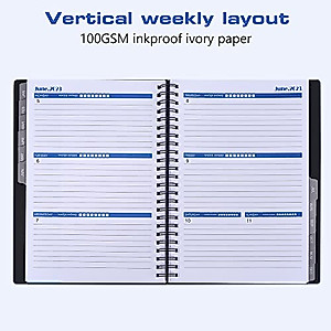 2024 Planner - Weekly Planner 2024 from January 2024 to December 2024, 5" x 8" Planner with Year Plan, Monthly Tabs, Monthly Expense & Notes, Inner Pocket, 100GSM Paper