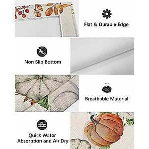 Fall Outdoor Patio Rugs Thanksgiving Pumpkin Sunflower Outdoor Area Rug Maple Leaf Non-Slip Backyard/Camping RV Rug/Deck/Porch Rug Front Door Floor Mat Carpet,6x9ft,