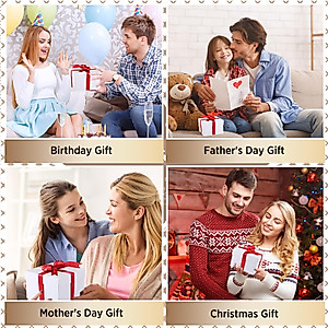 Marspark 4 Pcs Valentine‘s Day Nesting Gift Boxes with Lids Mixed Size Square Nested Boxes Stackable Gift Boxes Present Wrap Gift Box with Ribbon Gift Card for Presents Birthday Party Favor(White Box)