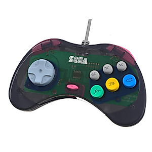 Retro-Bit Official Sega Saturn USB Controller Pad (Model 2) for Sega Genesis Mini, PS3, PC, Mac, Steam, Switch - USB Port (Slate Gray)