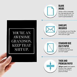 Grandson Birthday Card - Easter Card for Grandson - Funny Card for Grandson - Happy Birthday Grandson - Graduation Card Grandson - Valentine's Day Card Grandson - Grandson Card