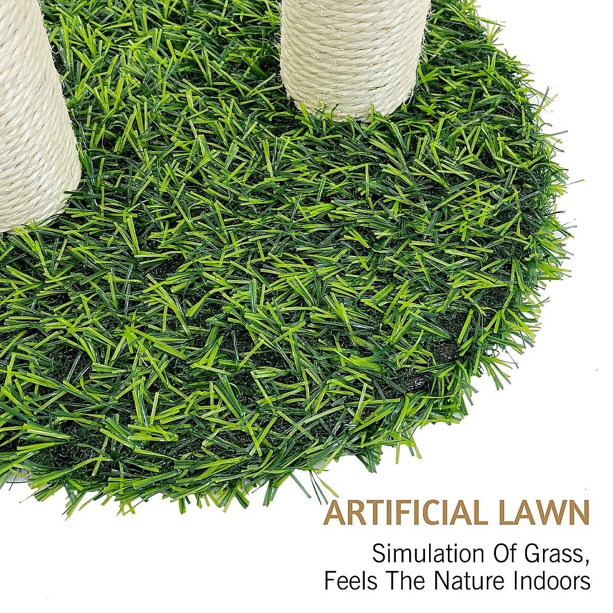 BNOSDM Mushroom Cat Scratching Post, Cat Scratcher with 2 Sisal Poles 12 Pcs Cat Toys and Hanging Ball, Pet Interactive Toy Scratch Post for Indoor Kitten Kitty Small Cats (Coffee)