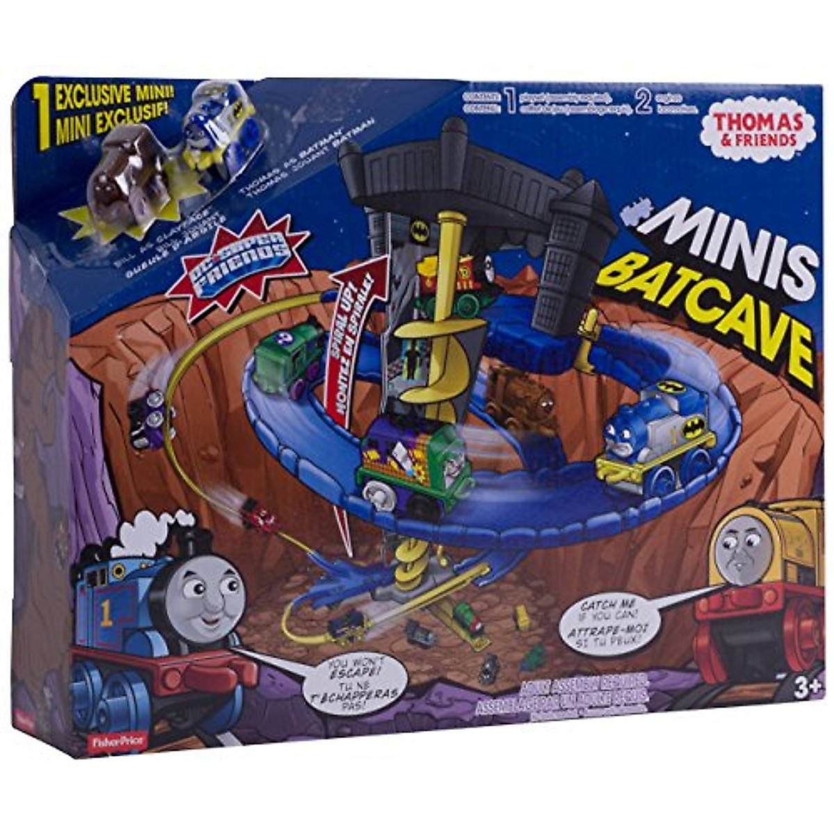 Thomas & Friends MINIS playset with Thomas as Batman and exclusive Bill as Clayface MINIS engines