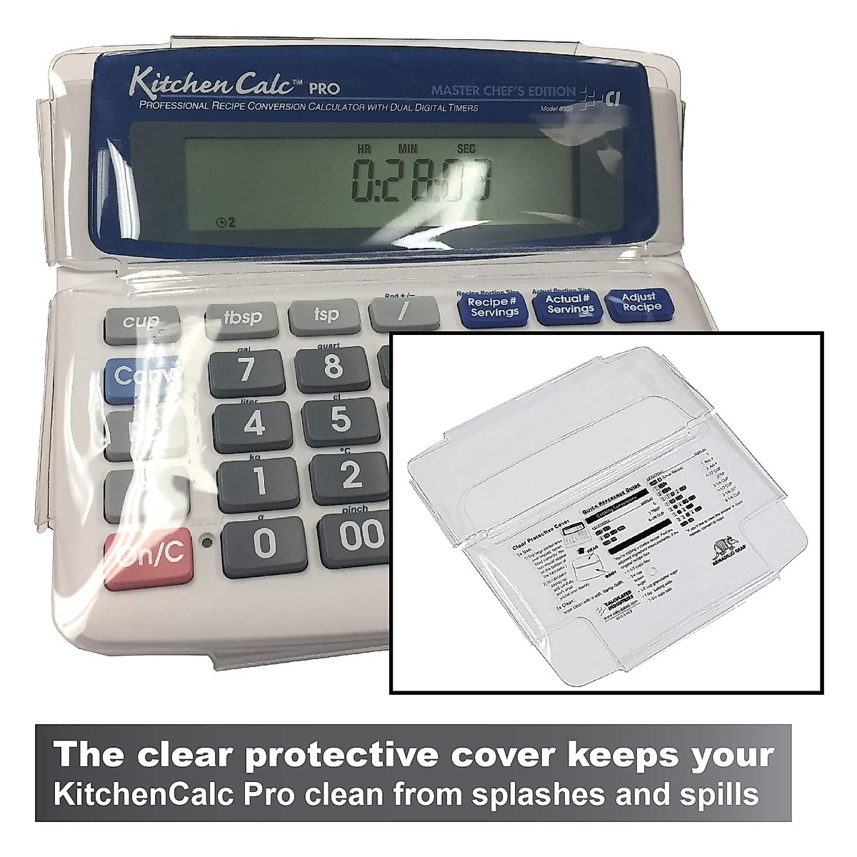 Calculated Industries 8305 KitchenCalc PRO Recipe Conversion and Culinary Math Calculator with 2 Digital Timers for Chefs, Culinary Students, Home Cooks, Bakers, Brewers and BBQers | Recipe Scaling | Menu Planning | Portion Sizing, Small