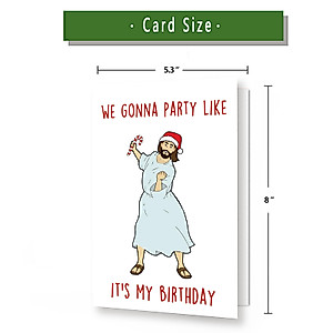 Asmallgf Happy Jesus Christmas Cards for Friends, Naughty Holiday Card for Family, Great Jesus Dancing Xmas Greeting Card, Funny Christmas Gift Ideas