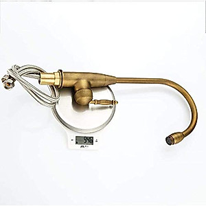 Bathtub Faucet Antique Brass Kitchen Faucet Retro Brushed Kitchen Water Tap 360 Degree Rotation Sink Tap Single Lever Mixer Tap Kitchen Sink Faucet Made of Brass