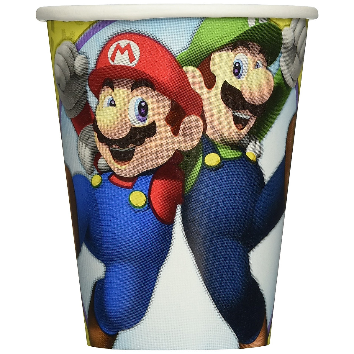 Amscan Vibrant Multicolored Super Mario Brothers Paper Cups - 9 oz (Pack of 8) - Kid-Friendly & Eco-Friendly, Featuring Everyone's Favorite Characters