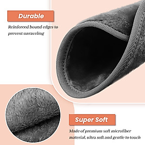 HealAge 15 Pack Makeup Remover Cloth, Washable Microfiber Face Cloth, 6x6Inch Reusable Makeup Remover Pads for All Skin Types, Face Towels for Women, Gray