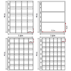 Ettonsun 398-Pocket 4-in-1 Leather Coin & Paper Money Collecting Holder Album,Large Coin Collection Book with 386 Coin Pockets & 12 Currency Pockets,Coin Collection Supplies Book Holder for Collectors