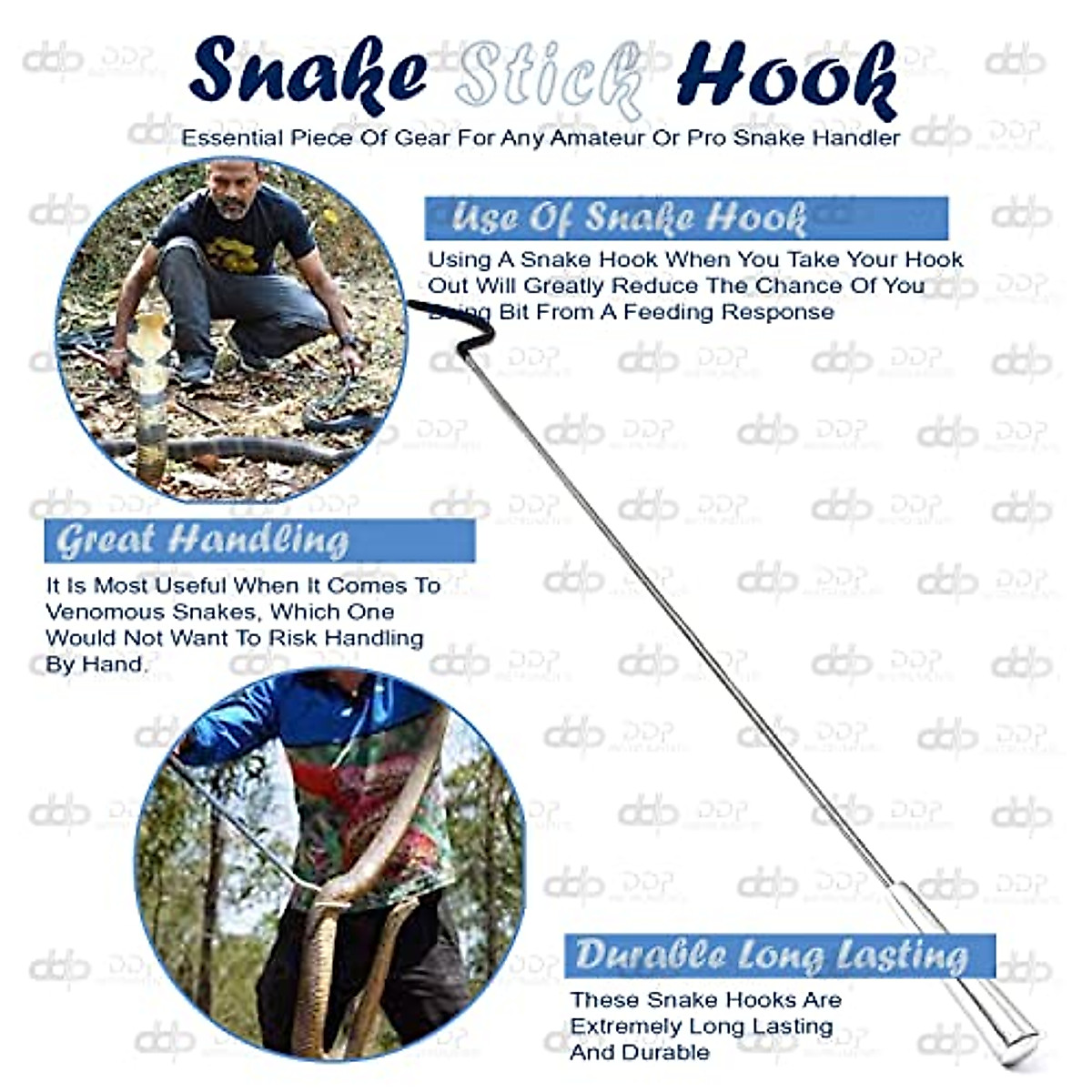 DDP 30" Heavy Duty Snake Hook Blue DIP