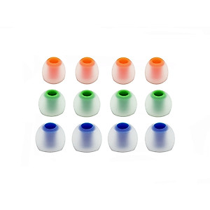 12pcs (NSY-TRSW) 4S / 4M / 4L Premium Silicone Replacement Adapters Eartips Earbuds Compatible with Fitbit Flyer Wireless Earphones/Headphones