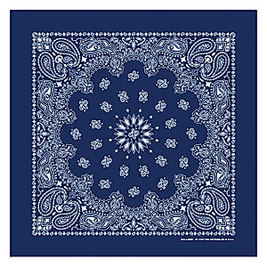 B53 100% Cotton Bandanas Made in the USA - Stylish Headband, Handkerchief, Scarf - 21 inch x 21 inch (Red, Navy, Black (3-pack))