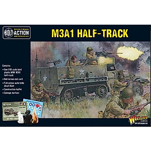 Warlord Bolt Action M3A1 Halftrack 1:56 WWII Military Wargaming Plastic Model Kit, Small