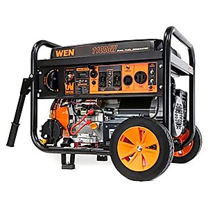 WEN DF1100X 11000-Watt Electric Start Portable Generator with Wheel Kit and CO Shutdown Sensor, Black