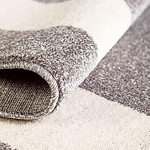 Unique Loom Del Mar Collection Area Rug-Transitional Inspired with Modern Contemporary Design, Rectangular 5' 0" x 8' 0", Gray/Ivory