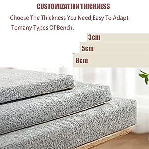 Custom Bench Cushion, Personalized Size Bench Cushions for Outdoor Furniture Porch Swing Cushions Window Seat Cushions Indoor, Non Slip Bottom Bay Window Cushion for Garden Patio