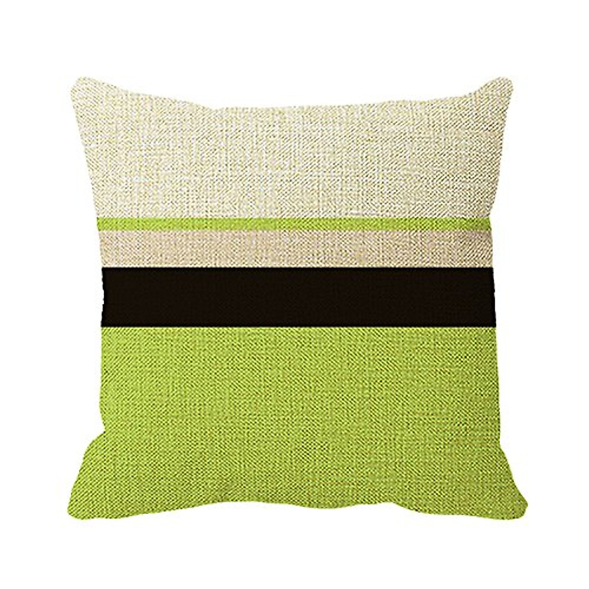 Goodaily Pillowcase Modern Lime Green Color Block Gray Stripes White Throw Pillow Cover for Sofa Or Bedroom