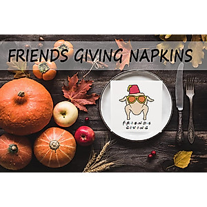 Friendsgiving Napkins, Thanksgiving Napkins, Happy Friendsgiving Party Decorations, Fall Thanksgiving Decorations, 5 x 5 Inch, 50-Pack