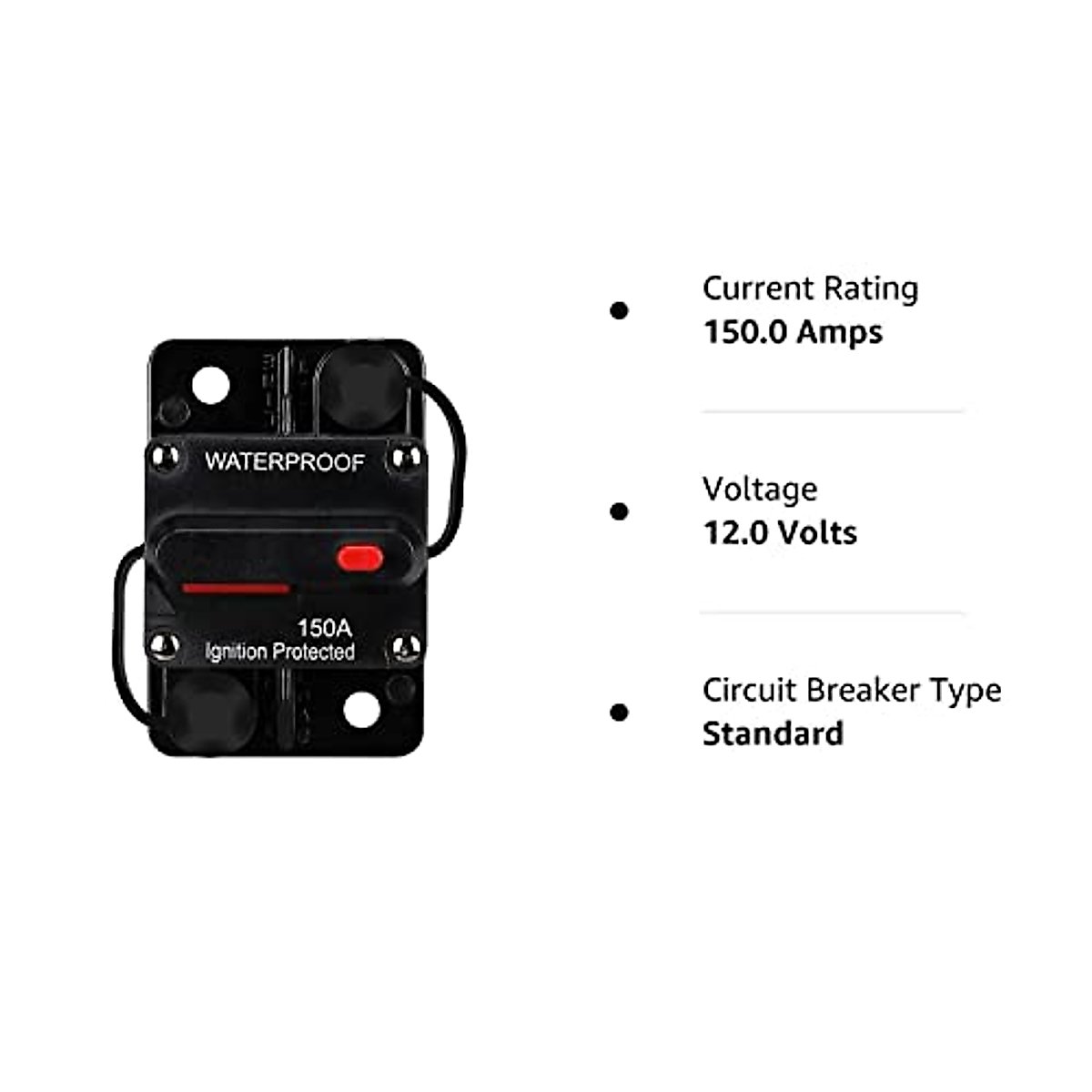 150 AMP Fuse Holders,Audio Circuit Breaker,Reset Fuse Inverter, 12V-48V DC Fuse Holder,Replace Fuses,with Reset Button,for Automotive Marine Boat Audio System Current Overload Protection