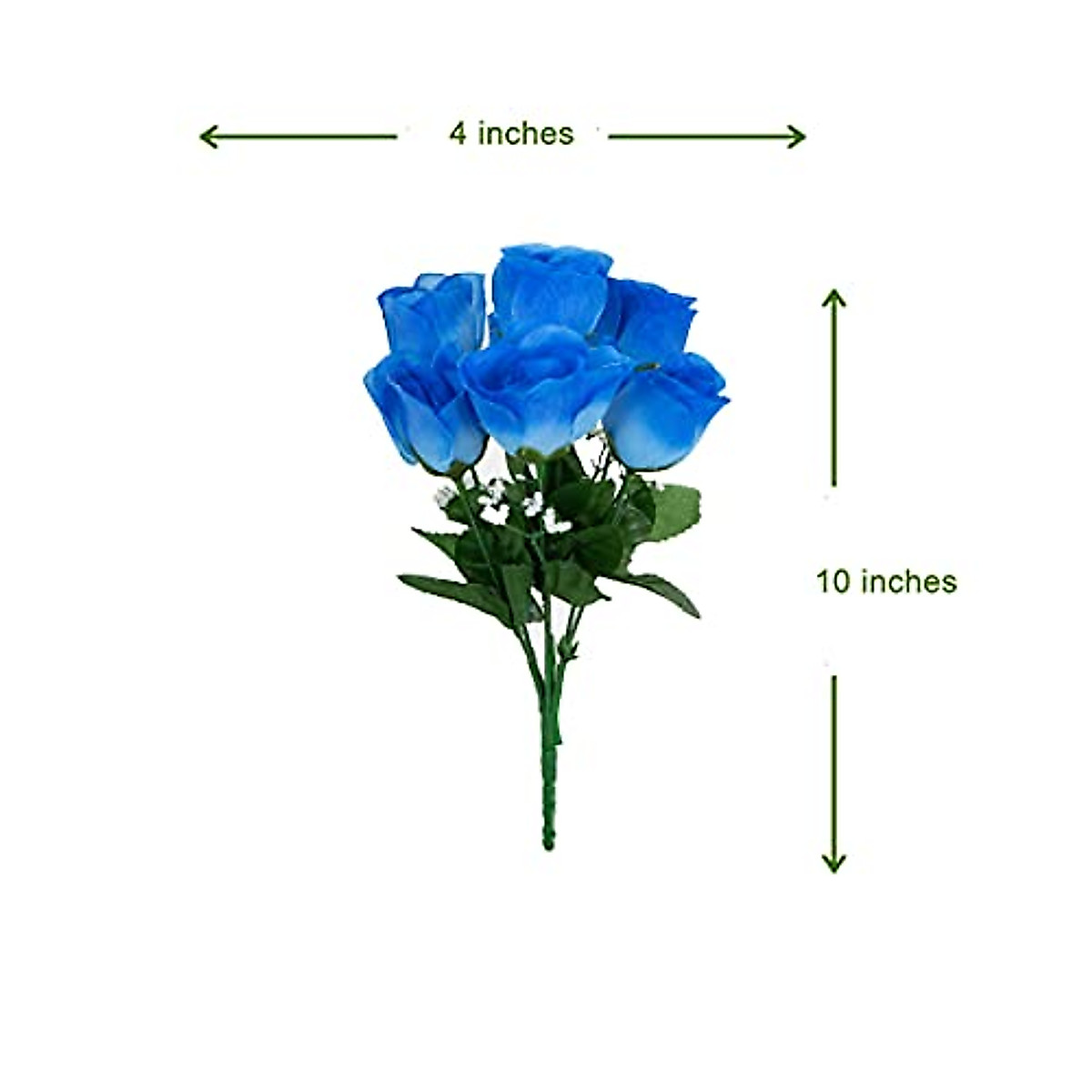 SN Decor Season’s Need Artificial Flowers 84Pcs Real Looking Turquoise Bulk Fake Roses with Baby’s Breath for DIY Wedding Bouquets Baby Shower Centerpieces Party Tables Home Decorations