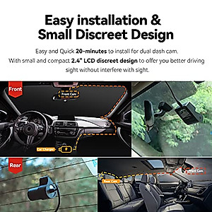 DDPAI Dash Cam Front and Rear 4K, Cam Car Camera with 2160P Front +1080P Rear, Built-in WiFi GPS, Dual Dash Camera for Cars, Night Vision,Parking Monitor,Support 128GB max, Z50