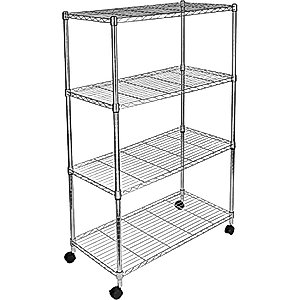 YSSOA 4-Tier Heavy Duty Storage Shelving Unit,Chrome,35L x 18W x 61H inch