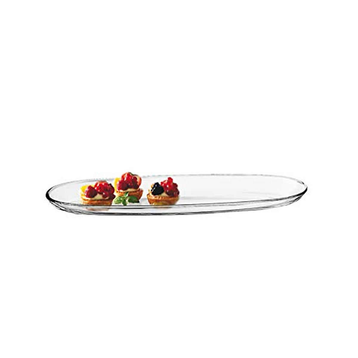 Barski - European Glass - Oval - Serving Tray - Platter - 16" Long, 4.5" Wide - Made in Europe