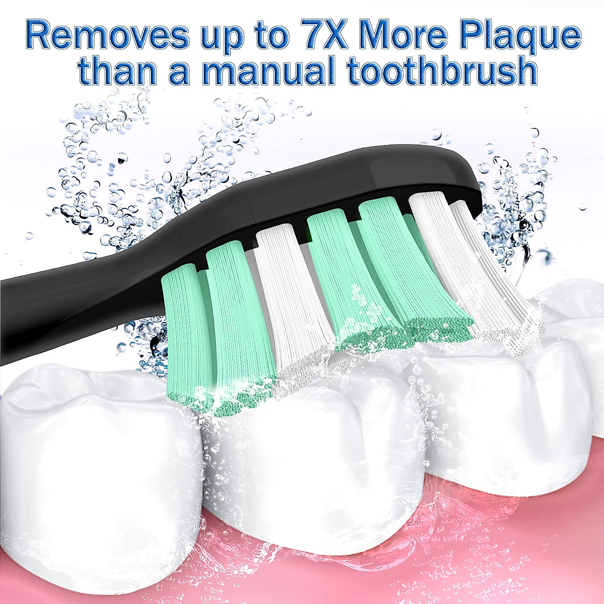 Aoremon Replacement Heads for Sonicare - Replacement Brush Heads Compatible with Philips Sonicare Snap-on Electric Toothbrush (Black),8 Pcs