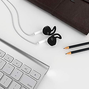 Ear Gel Covers Anti-Slip Silicone Soft Replacement Sport Earbud Tips Comfortable 4 Pairs (Jet Black)