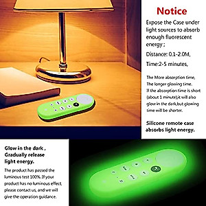 2pcs Remote Cover (Glow in The Dark) Compatible with 2020 Chromecast with Google TV Voice Remote, Pinowu Anti Slip Silicone Case Cover (Green and Blue)