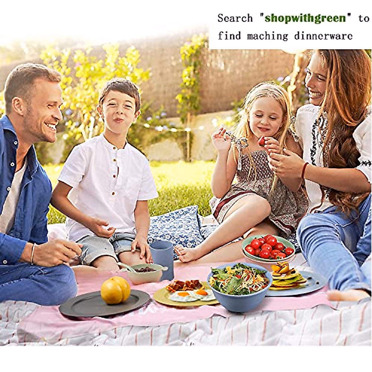 shopwithgreen 10 Inch Wheat Straw Dinner Plates, Unbreakable Sturdy Plastic Dinner Plates, Microwave and Dishwasher Safe