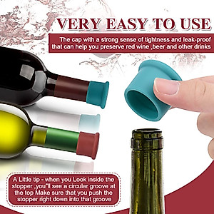 15Pcs Silicone Wine Stoppers,Leak Proof Wine Bottle Caps,Reusable Beer Bottle Cover,Airtight Seal Decorative to Preserve Wine And Beer Fresh,Gifts for Wine Lovers