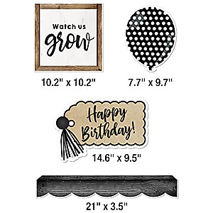 Schoolgirl Style Birthday Bulletin Board Set, Simply Stylish Classroom Decorations, 79 Pieces