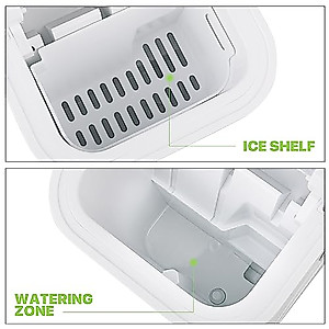 Magshion Compact Countertop Ice Maker, Portable Ice Machine with Handle, 8 Ice Cubes Ready in 8 Mins, 26lbs in 24Hrs, Ice Cube Maker with Ice Scoop for Home Kitchen Office Party RV, White