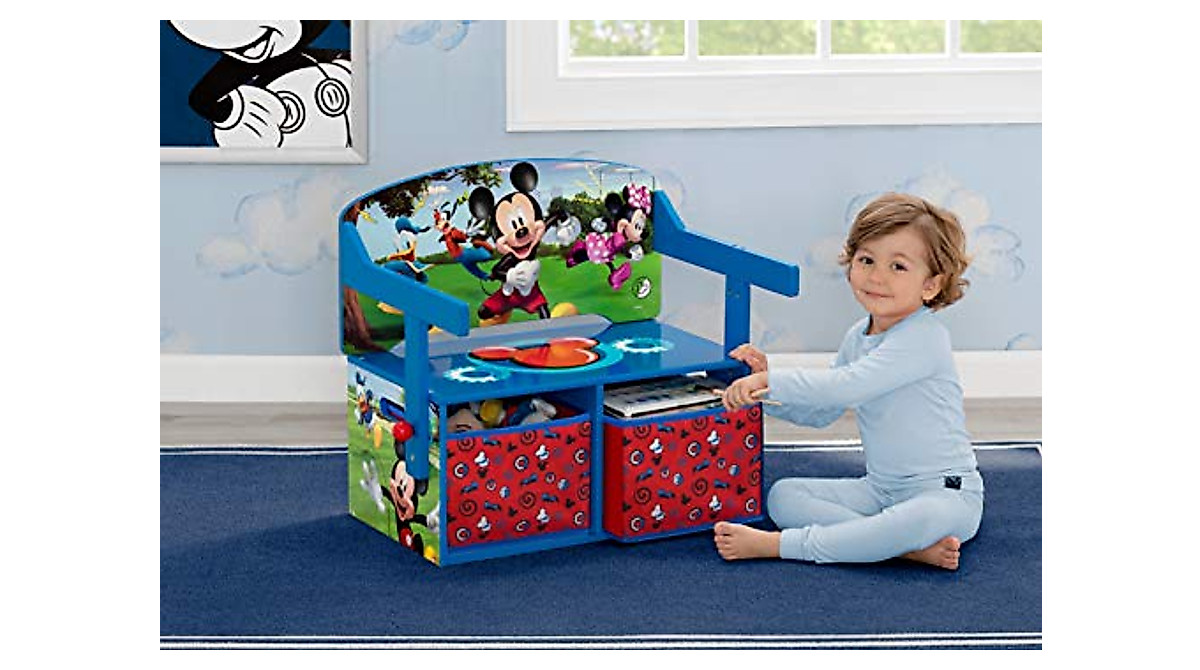 Disney Mickey Mouse Kids Convertible Bench | Safe & Versatile Furniture