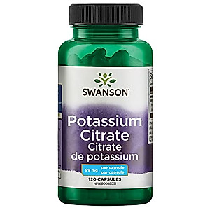 Swanson Potassium Citrate - Mineral Supplement Promoting Heart Health & Energy Support - Aids Optimal Nerve & Kidney Function with Natural Ingredients - (120 Capsules, 99mg Each)