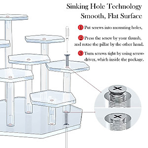 Acrylic Display Stand for Figures, Collectibles, Toys and Dolls, Jewelry, Action Figures Collection Organizer Holder, Cosmetic Items Display Risers, 7-Tier. (Clear)