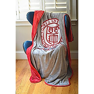Dormitory 101 Cornell U Premium Plush Fleece Blanket - X Large 60"X80". Fits Queen or Twin XL Beds. Winter Holiday Graduation Gifts