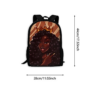yalinan African Girl Backpack Kawaii Bookbag Black Girl Back Pack Kids Cute Book Bag with Laptop Compartment for Kids Teen Girls Teacher Women Work Middle School College