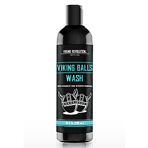 Viking Revolution Mens Balls Wash for Men (10 oz) - Ballwash for Men with Charcoal Mens Intimate Wash Men Genital Wash with Menthol, Vitamin B5 and Activated Charcoal