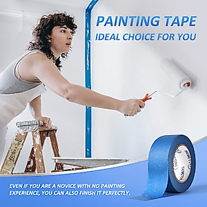 SEBETOW 10 Rolls Painters Tape 2 inch Bulk Painter Tape Blue Wide Roll, Blue Masking Tape, 2 Inches x 55 Yards for General Purpose Wall Painting, Home Improvement