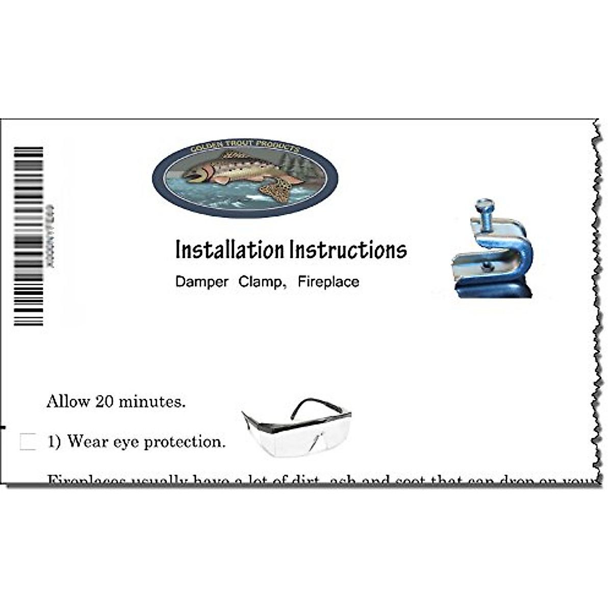 Golden Trout Products Damper Clamp (Damper Stop Clamp) for Fireplace Flue