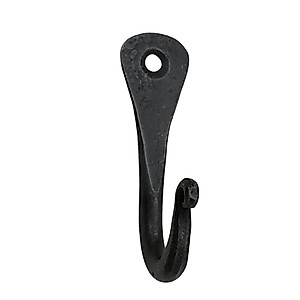 Hand Forged Metal Wall Hook Set of 6 Pcs Wrought Iron Wall Mounted Coat Hook Blacksmith Metal Wall Hook Rack Handmade Rustic Wall Hook Classic Look Black Antique Finish Wall Hooks by Living Ideas