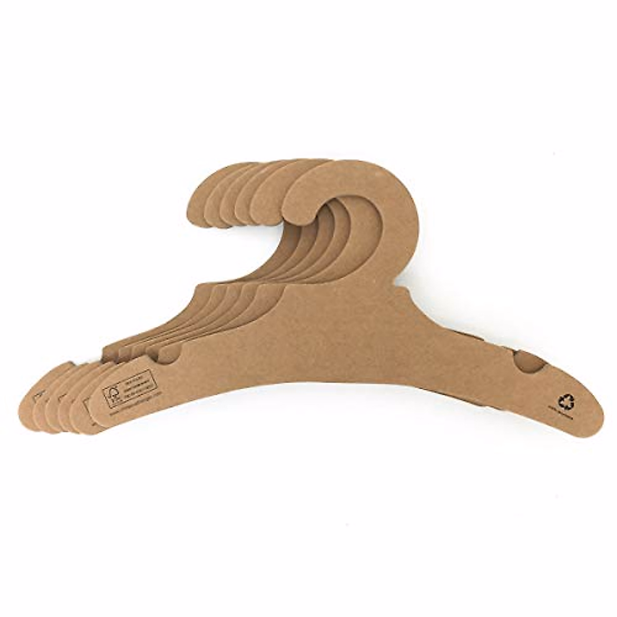 30Pack Koobay 11" Brown Paper Cardboard Recyclable Children Clothes Hangers for Baby & Toddlers Coat