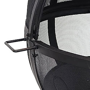 Sunnydaze Flaming Ball 30-Inch Wood-Burning Steel Fire Pit with Protective 200D PVC Cover and 16-Inch L Poker - Black