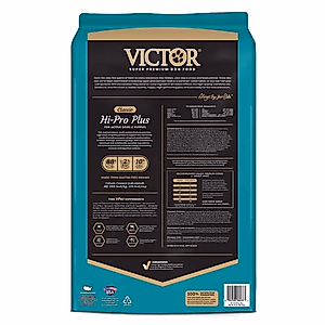 Victor Super Premium Dog Food – Hi-Pro Plus Dry Dog Food – 30% Protein, Gluten Free - for High Energy and Active Dogs & Puppies, 40lbs