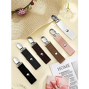 BBTO 6 Pcs Hat Clip for Summer Travel on Bag Luggage PU Leather Hat for Travel Hat Womens Sun Hat, Beach Hat Clip (Cute)