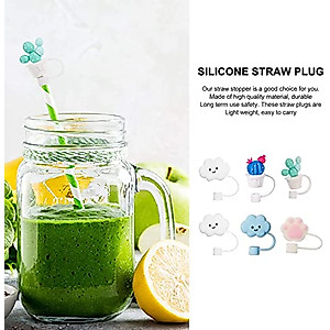 6Pcs Straw Tips Cover Straw Covers Cap for Reusable Straws Straw Protector Clouds for Stanley Cup