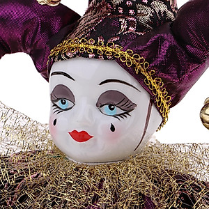 SM SunniMix 30cm Porcelain Doll Harlequin Doll Figures Delicate for Valentine Gift